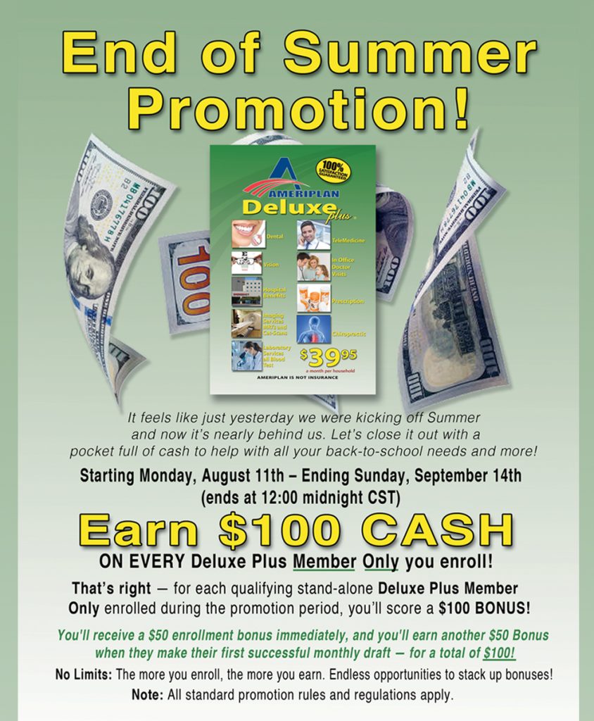 August promotion | AmeriPlan Corporate Blog